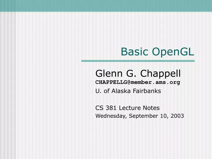 PPT - Basic OpenGL PowerPoint Presentation, free download - ID:355353