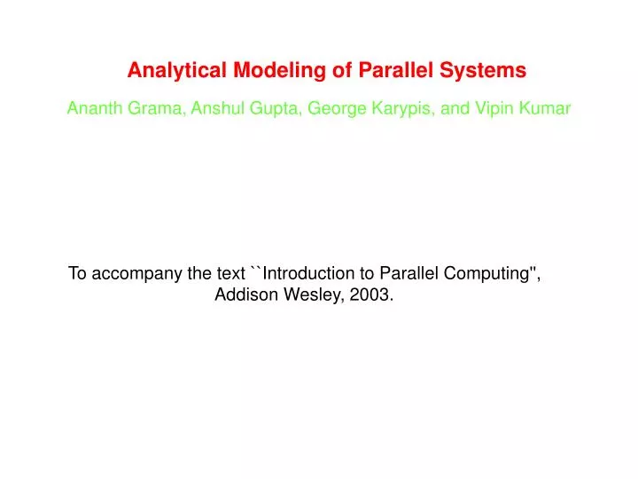 PPT - Analytical Modeling of Parallel Systems PowerPoint Presentation, free download - ID:357681