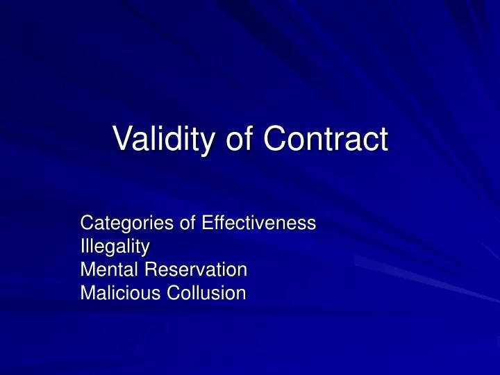 PPT - Validity of Contract PowerPoint Presentation, free download - ID ...