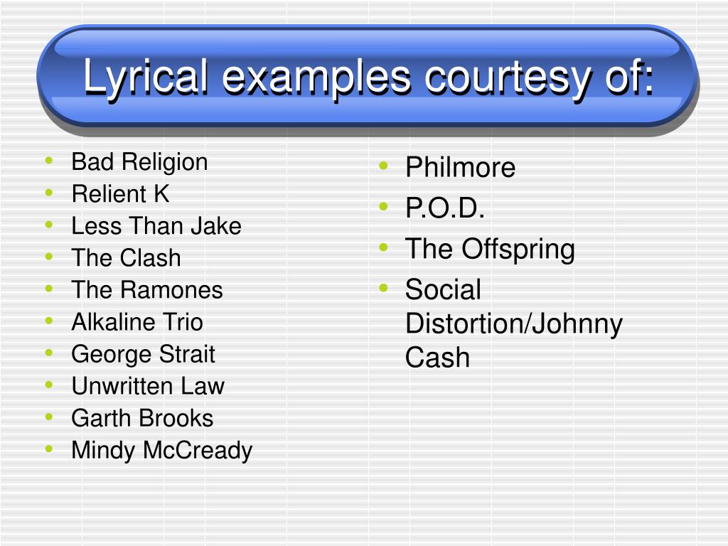 PPT - Literary Devices In Lyrics PowerPoint Presentation, free download ...