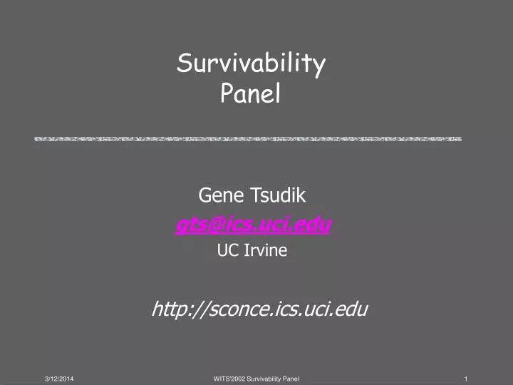 PPT - Survivability Panel PowerPoint Presentation, free download - ID:359641
