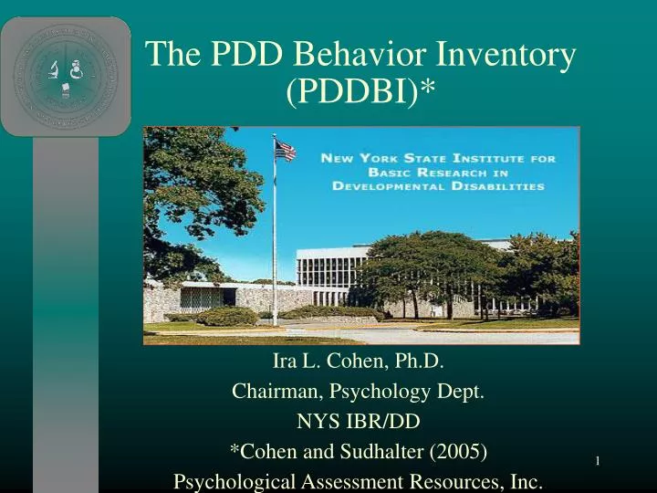 PPT - The PDD Behavior Inventory (PDDBI)* PowerPoint Presentation, free ...