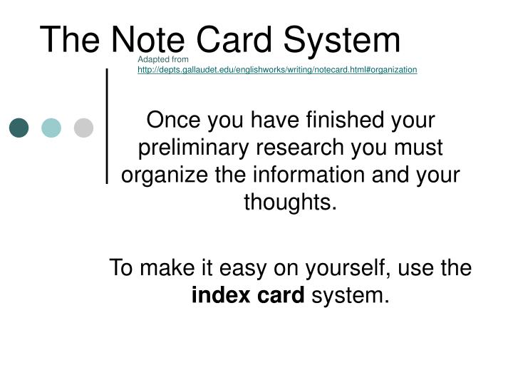 PPT - The Note Card System PowerPoint Presentation, free download - ID ...
