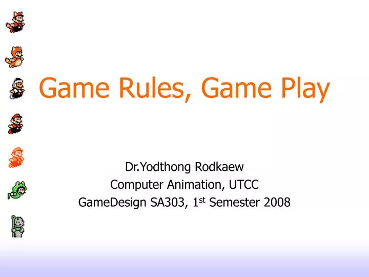 PPT - Game Rules, Game Play PowerPoint Presentation, free download - ID ...