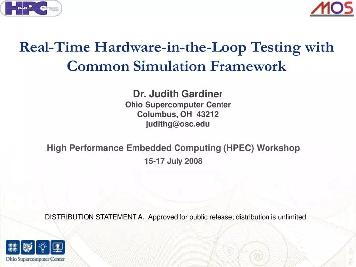 Ppt Real Time Hardware In The Loop Testing With Common Simulation Framework Powerpoint