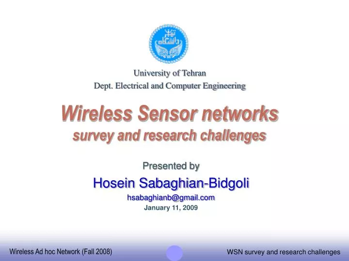 Ppt Wireless Sensor Networks Survey And Research Challenges Powerpoint Presentation Id 362318