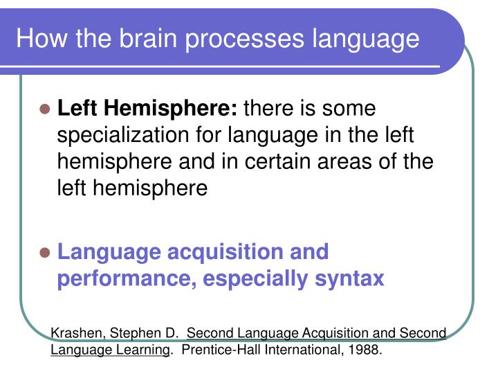 PPT - SLA in the HEAD Professor. Joan Kelly Hall / APLNG 491 PowerPoint ...