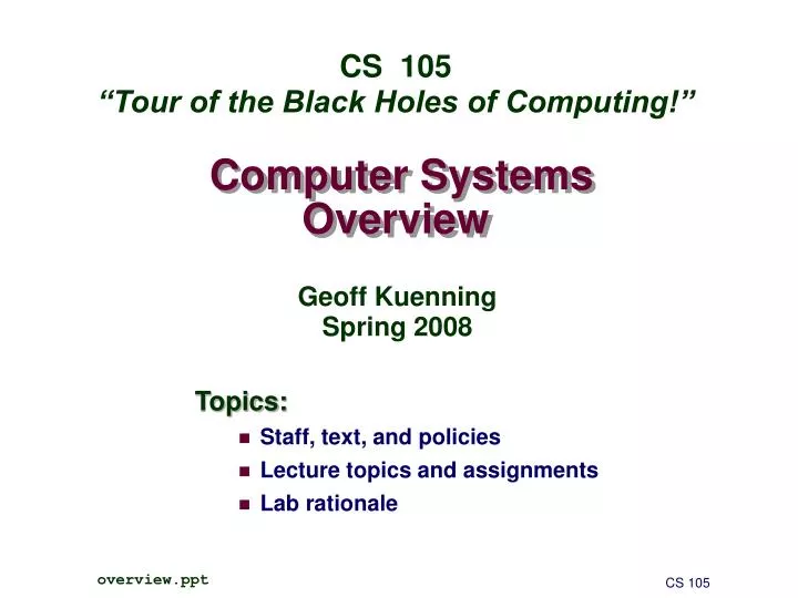 PPT - Computer Systems Overview PowerPoint Presentation, free download ...