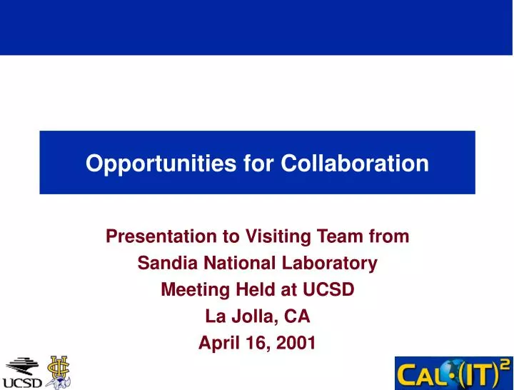 PPT - Opportunities for Collaboration PowerPoint Presentation, free ...