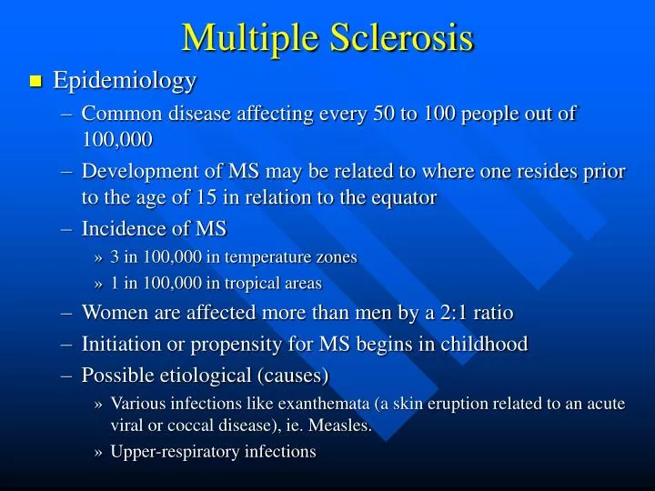 PPT - Multiple Sclerosis PowerPoint Presentation, free download - ID:366101