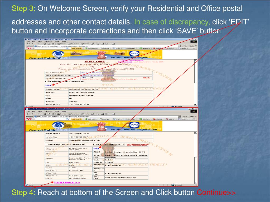 PPT - Help file For Individual/Office Employee PIMS Login PowerPoint ...