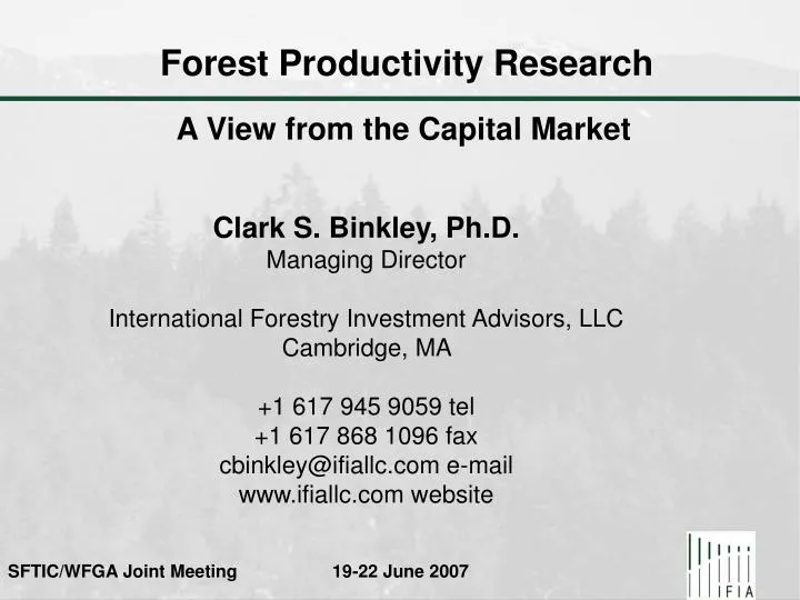 PPT - Forest Productivity Research PowerPoint Presentation, free ...