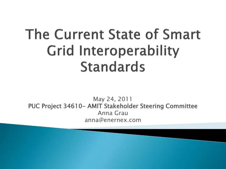 PPT - The Current State of Smart Grid Interoperability Standards ...