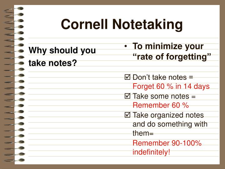 PPT - Cornell Notetaking PowerPoint Presentation, free download - ID:367931