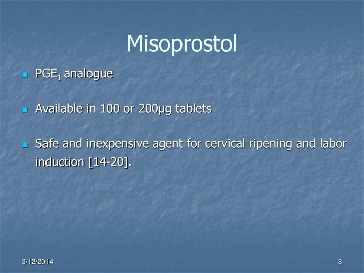 PPT - SAFETY AND EFFICACY OF MISOPROSTOL AND DINOPROSTONE AS CERVICAL ...