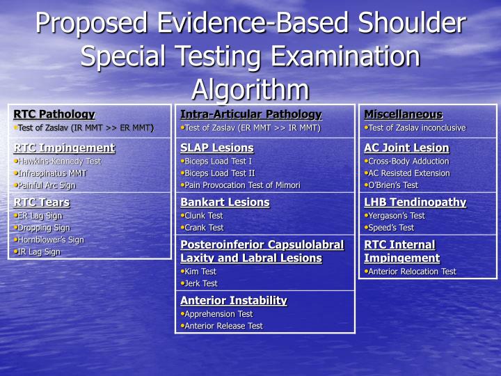PPT - A Proposed Evidence Based Shoulder Special Testing Examination ...
