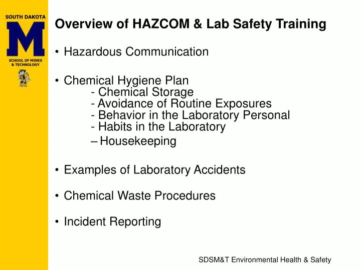 PPT - Overview of HAZCOM & Lab Safety Training PowerPoint Presentation ...