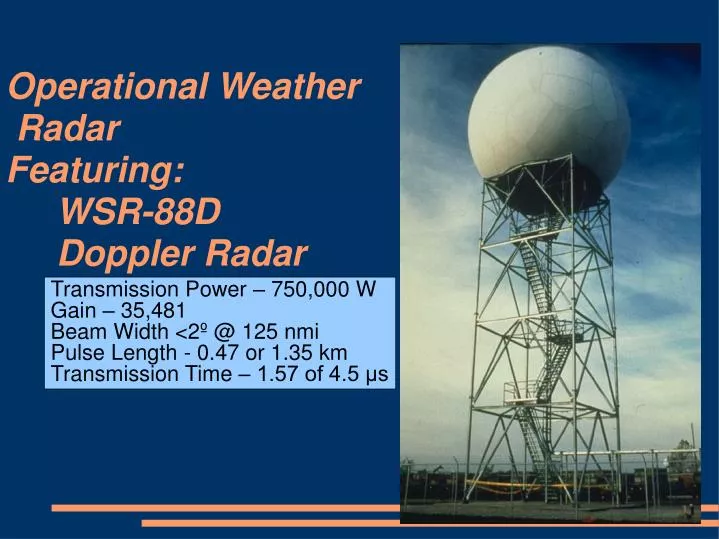 PPT - Operational Weather Radar Featuring: WSR-88D Doppler Radar ...