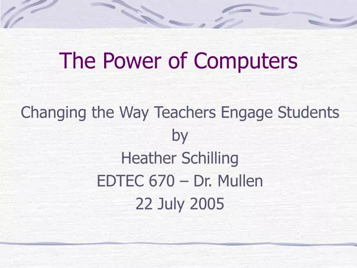 PPT - The Power of Computers PowerPoint Presentation, free download ...
