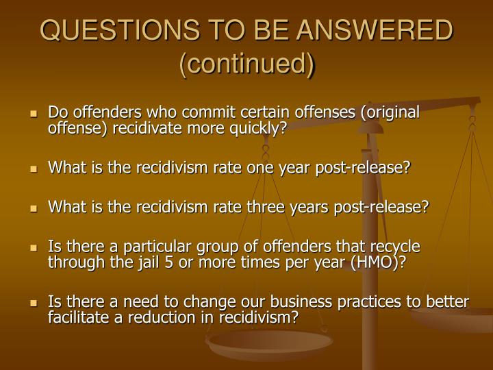 PPT - RECIDIVISM STUDY PROPOSAL PowerPoint Presentation - ID:370583