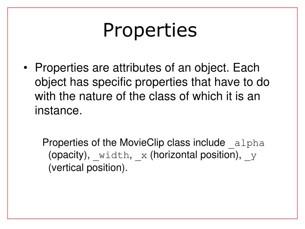 Ppt Actionscript Classes Properties Eventhandler Methods Datatypes And Control Structures