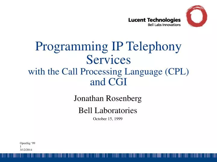 PPT - Programming IP Telephony Services with the Call Processing ...