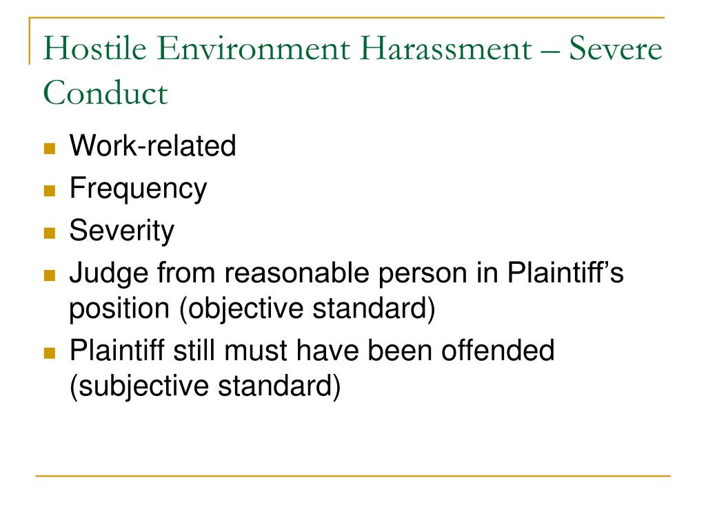 PPT - Discrimination and Harassment in Employment Law: Overview and ...