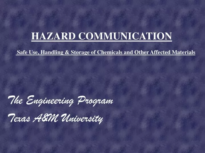 PPT - HAZARD COMMUNICATION PowerPoint Presentation, free download - ID ...