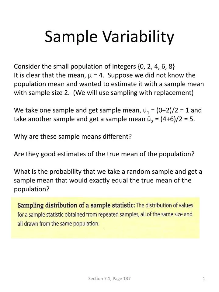 PPT - Sample Variability PowerPoint Presentation, free download - ID:373313