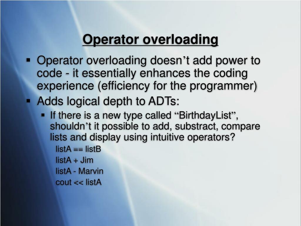 PPT - C++ Operator Overloading PowerPoint Presentation, free download ... PPT - C++ Operator Overloading PowerPoint Presentation, free download ...