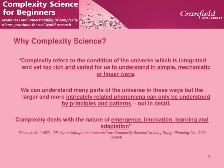PPT - An Introduction to Complex Adaptive System Theory & Key Concepts of Complexity Science ...
