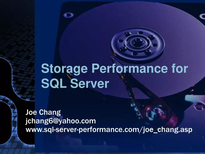 PPT - Storage Performance for SQL Server PowerPoint Presentation, free ...
