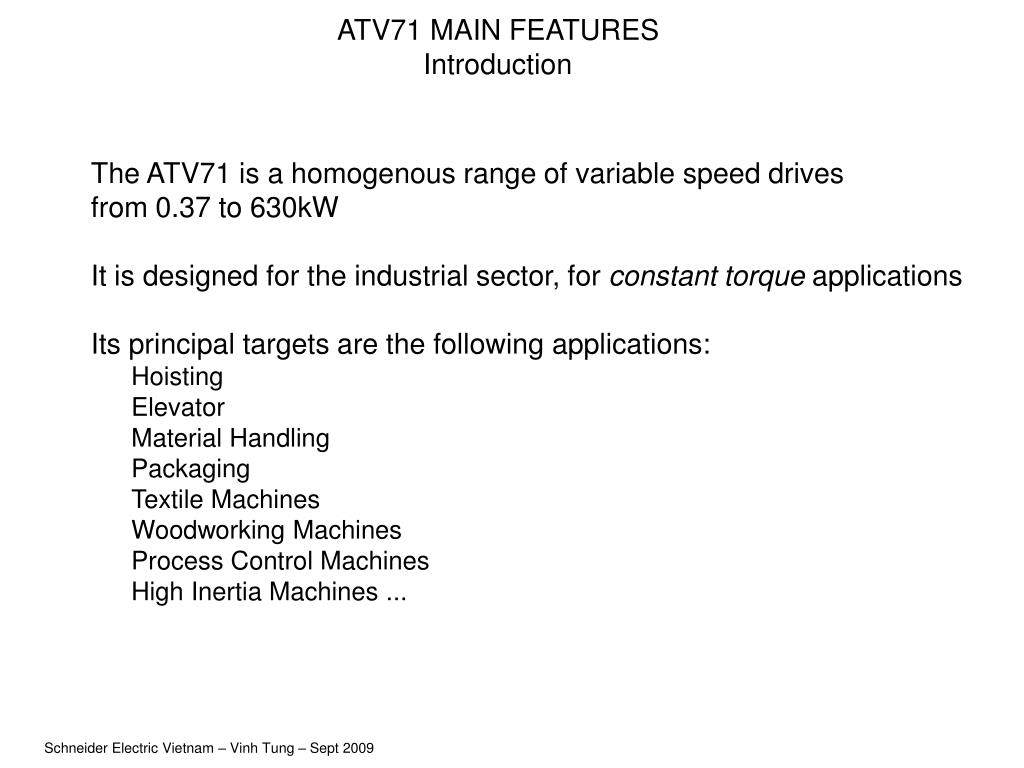 PPT - ATV71-ATV61 for DH Bach Khoa PowerPoint Presentation, free ...