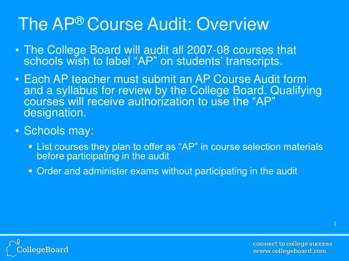 PPT - The AP ® Course Audit: Overview PowerPoint Presentation, free ...