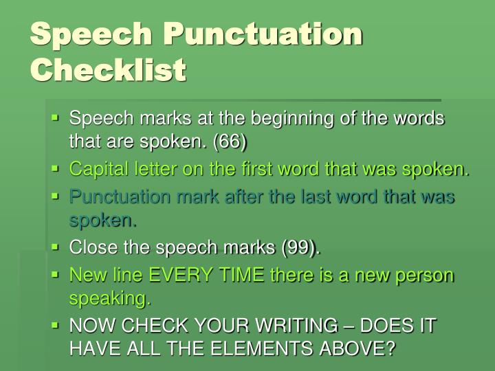 PPT - Punctuating Direct Speech PowerPoint Presentation - ID:378086