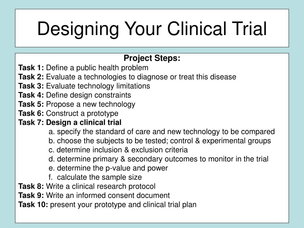 PPT - How To Design a Clinical Trial PowerPoint Presentation, free ...