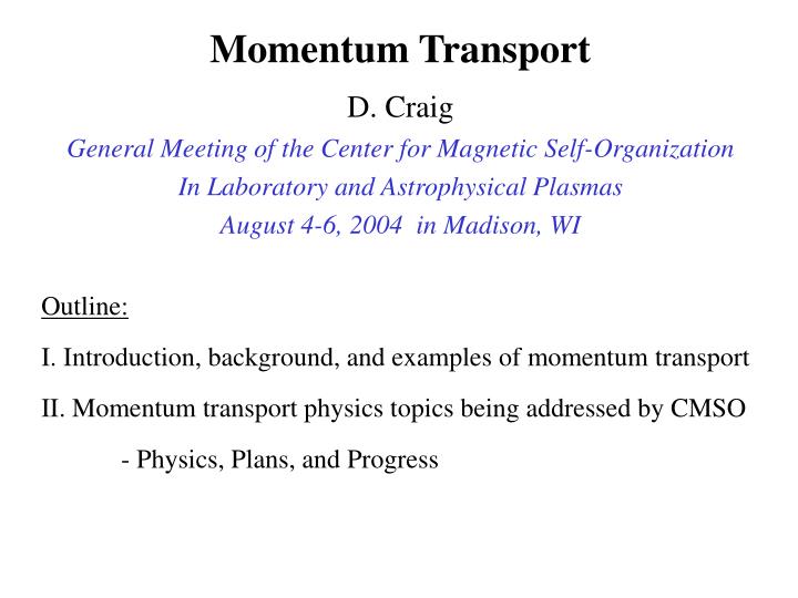 PPT - Outline: I. Introduction, background, and examples of momentum ...
