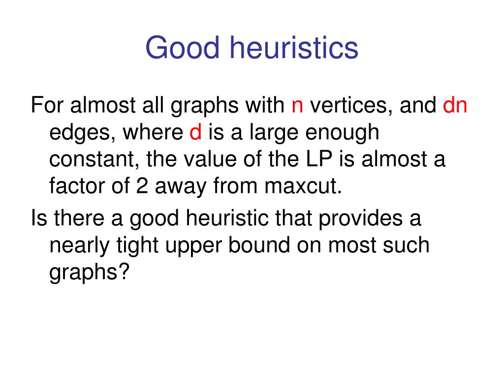 Ppt The Use Of Semidefinite Programming In Approximation Algorithms Powerpoint Presentation 5188