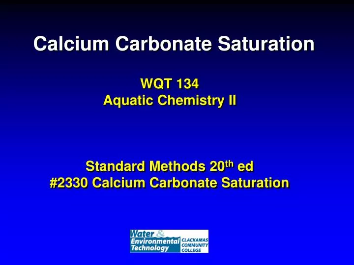 PPT - Calcium Carbonate Saturation PowerPoint Presentation, free ...