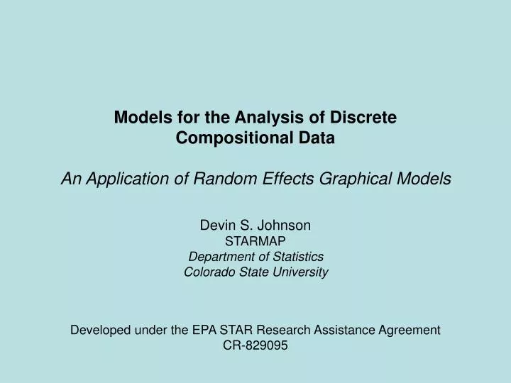 Ppt Models For The Analysis Of Discrete Compositional Data An Application Of Random Effects 5237