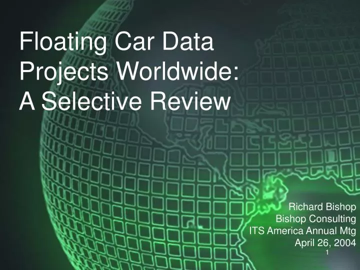 PPT - Floating Car Data Projects Worldwide: A Selective Review ...