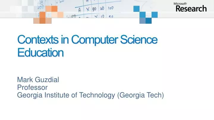 PPT - Contexts in Computer Science Education PowerPoint Presentation ...
