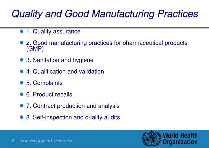 PPT - Quality and Good Manufacturing Practices PowerPoint Presentation ...