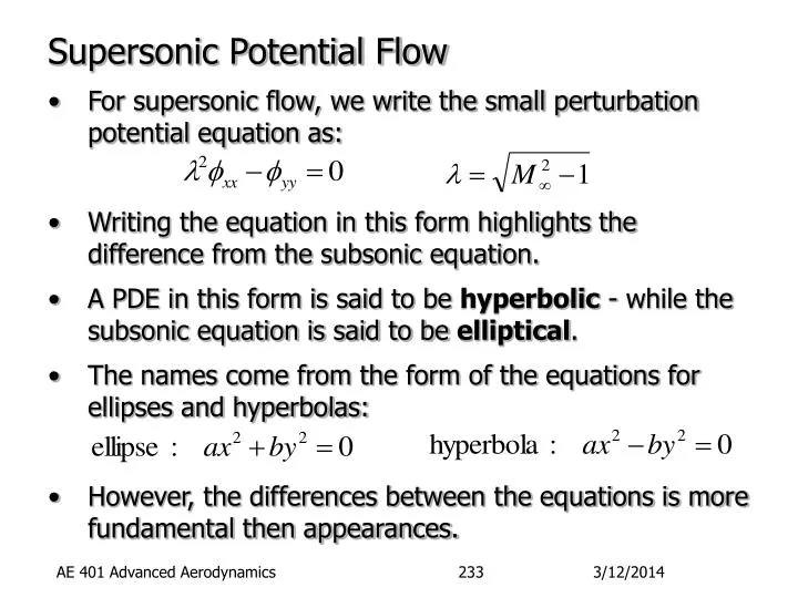 PPT - Supersonic Potential Flow PowerPoint Presentation, free download ...
