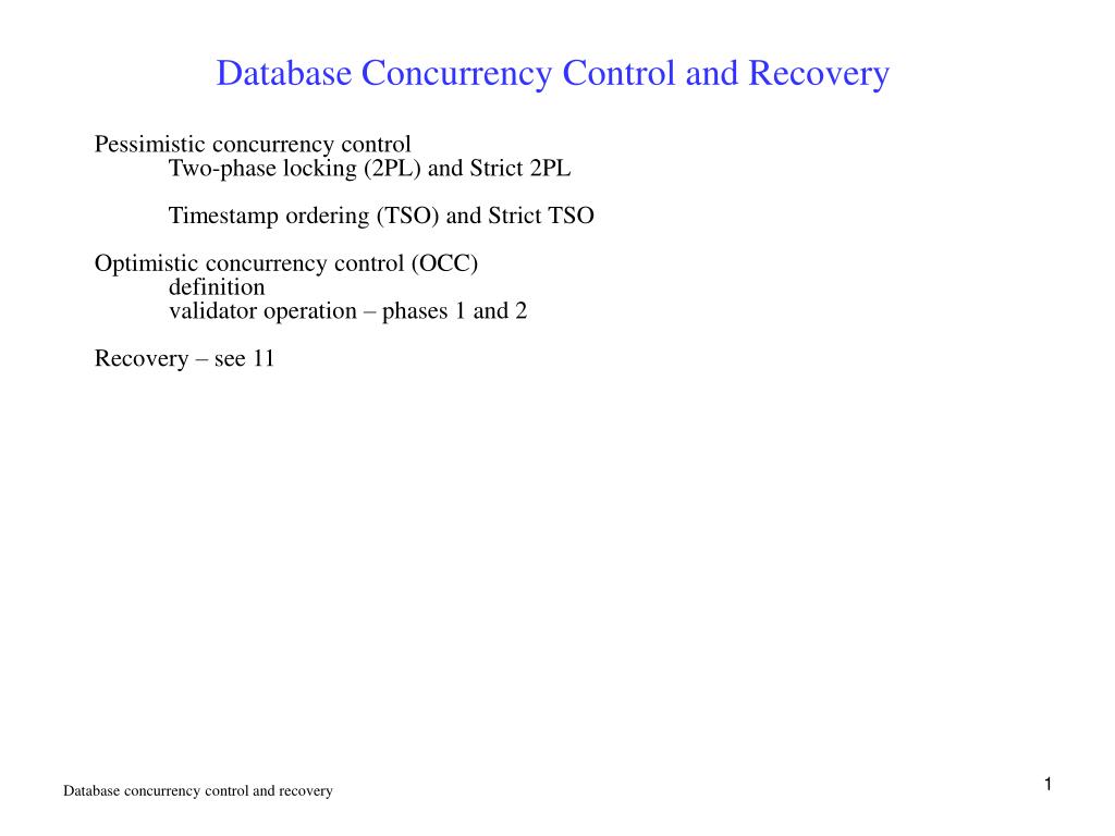 PPT - Database Concurrency Control and Recovery PowerPoint Presentation ... PPT - Database Concurrency Control and Recovery PowerPoint Presentation ...