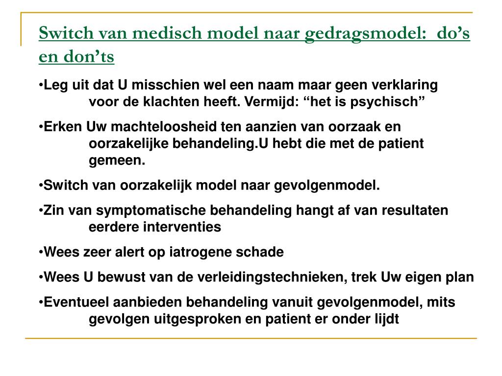 PPT - Onbegrepen lichamelijke klachten: wat moet de psychiater er mee ...