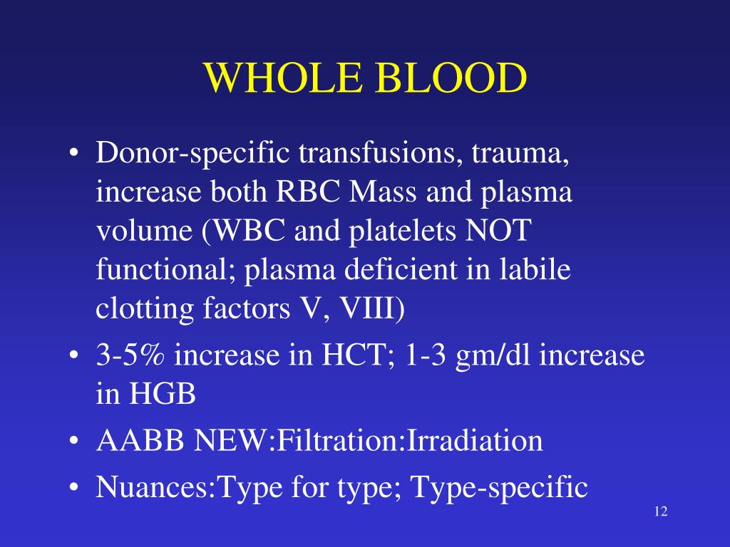 PPT - Transfusion Therapy and Blood Components: Indications and Use ...