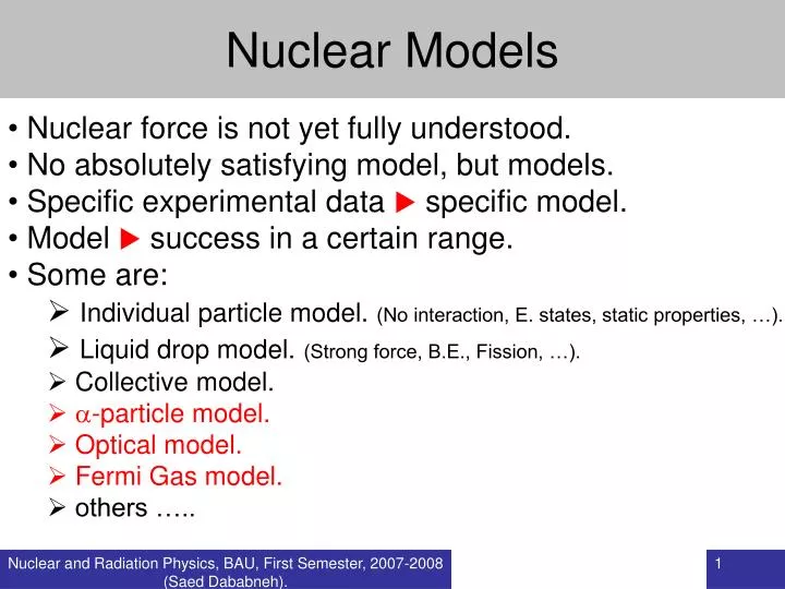 PPT - Nuclear Models PowerPoint Presentation, free download - ID:382473
