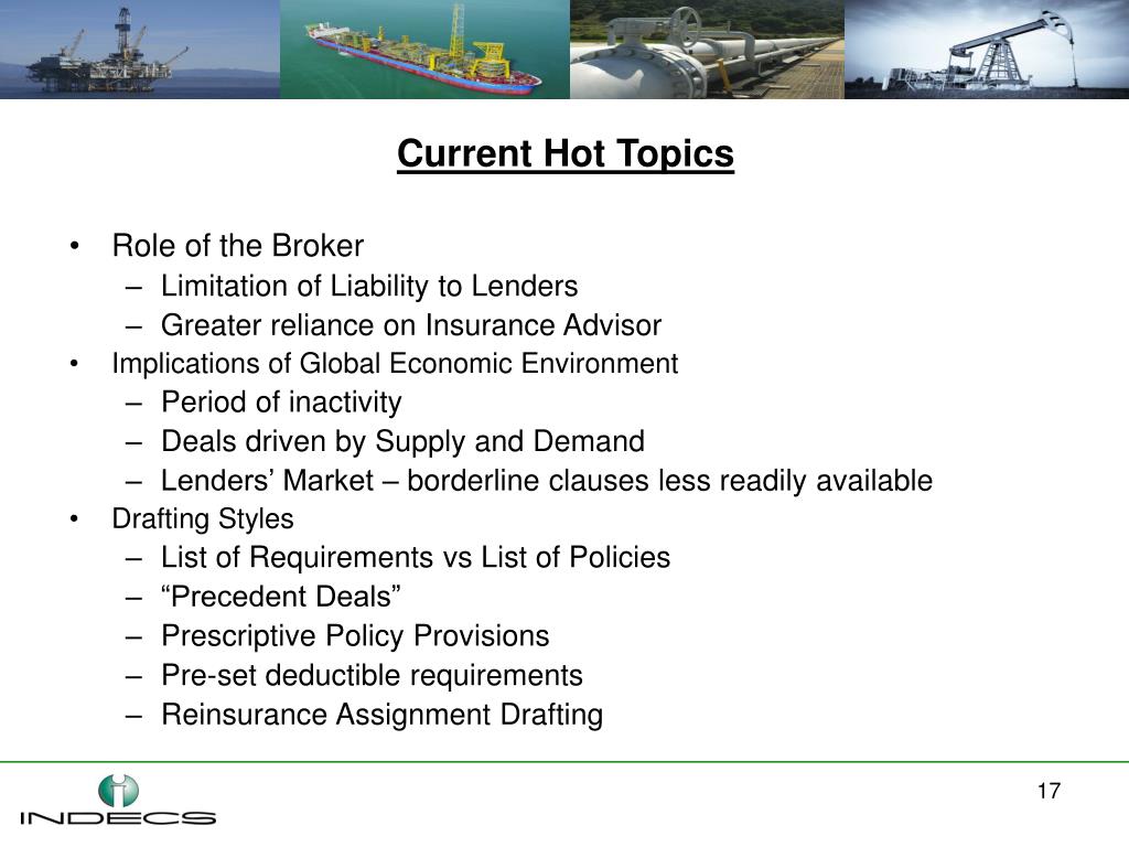 PPT - The role of the Lenders’ Insurance Advisor Barry Williams INDECS ...
