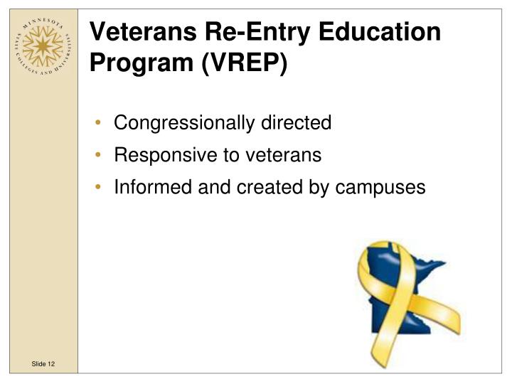 PPT - Veterans Re-Entry Education Program (VREP) PowerPoint ...